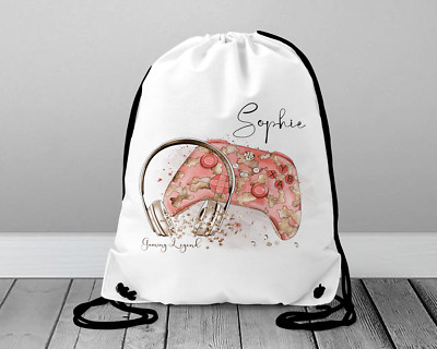 Personalised Gaming Legend Drawstring School/Sports Bag, Gamer Girl ...
