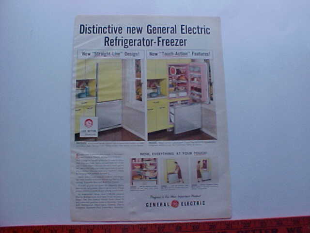1957 GE General Electric Refrigerator/Freezer--vintage 57 ad from nice ...