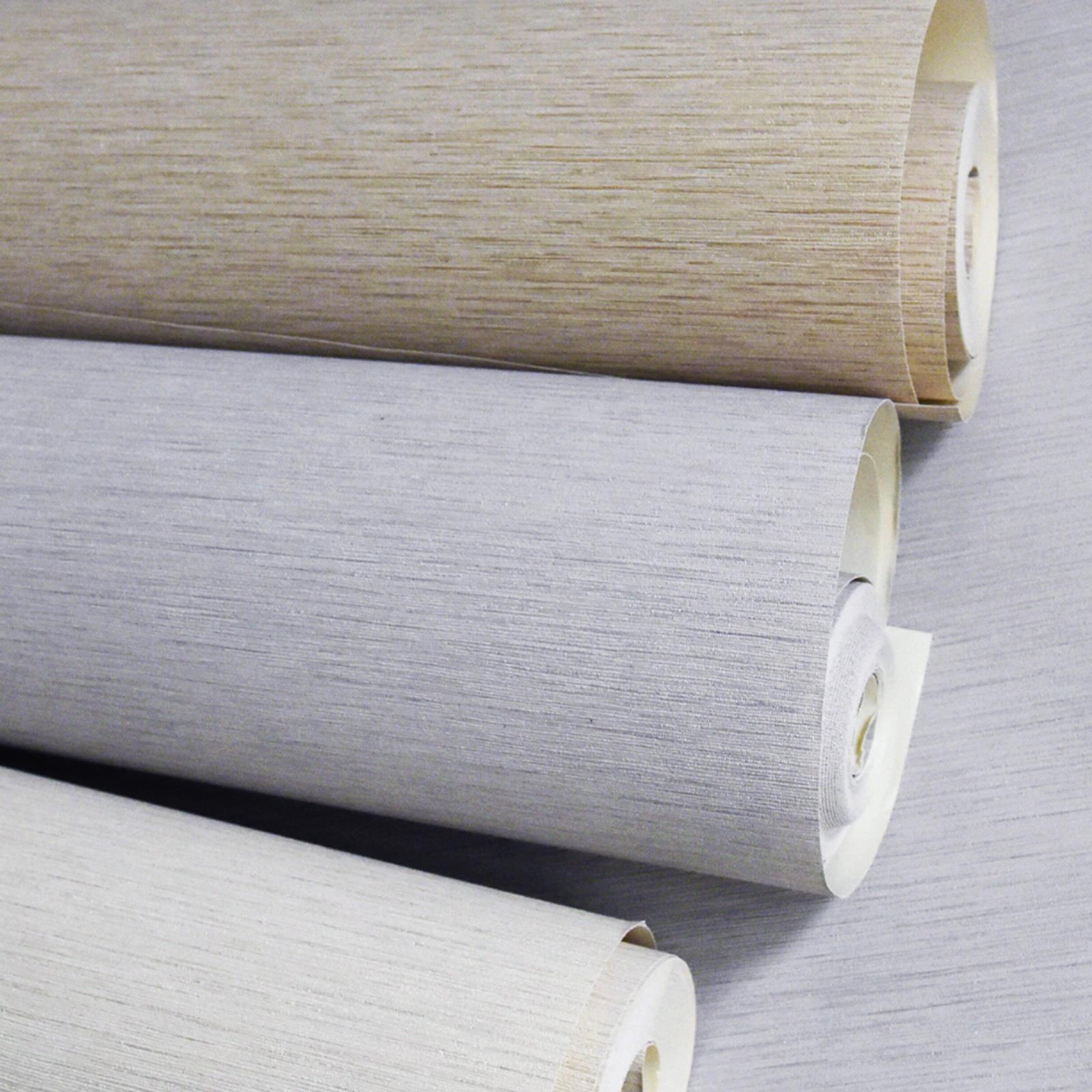 Plain Roma Wallpaper Shiny Textured Linear Heavyweight Vinyl WOW101 ...