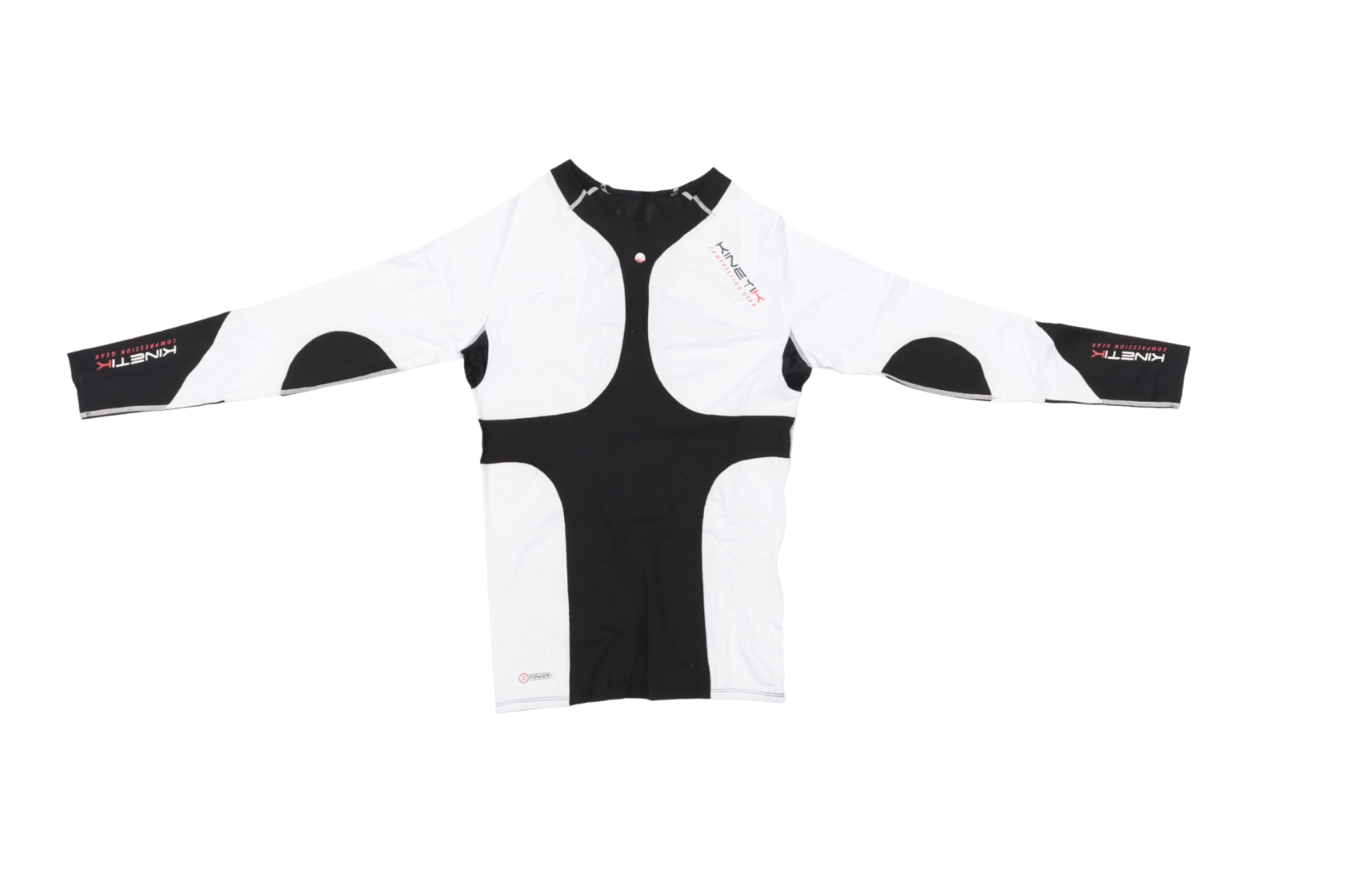 Kinetik Compression Gear White and Black Long SleeveTop Multisport S ...