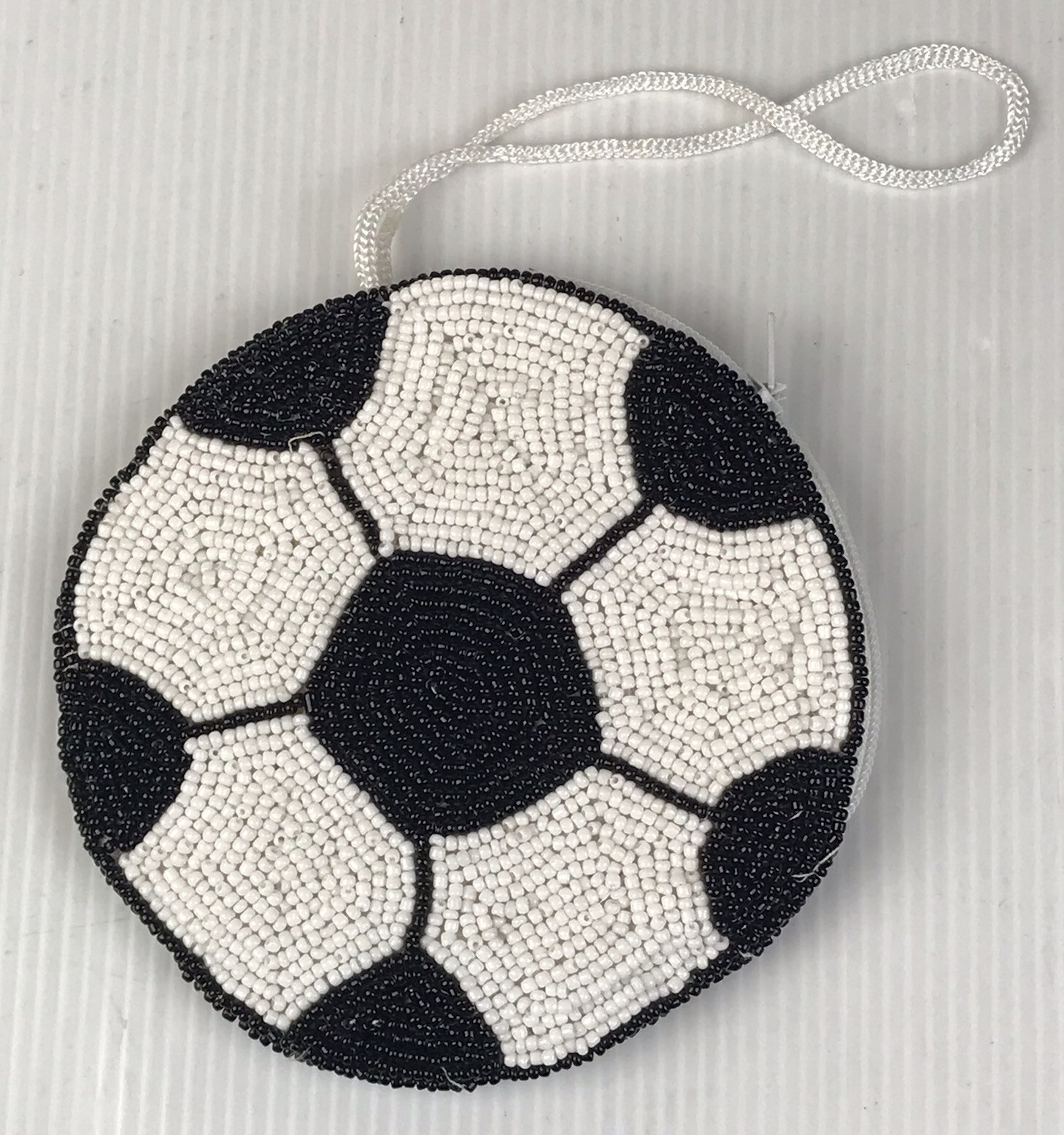 Beaded soccer ball purse black and white New | eBay