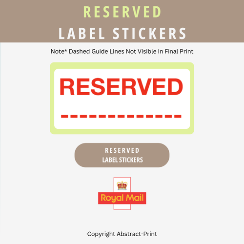 455 "RESERVED" Labels Small Removable - Peelable Price Stickers | eBay UK