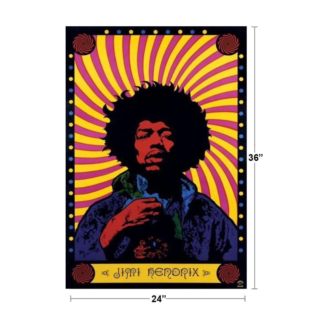 Jimi Hendrix Psychedelic Poster