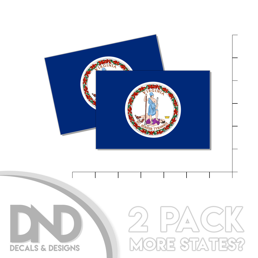 Virginia State Flag Sticker Decal Bumper VA Virginian State 2 Pack 5in ...