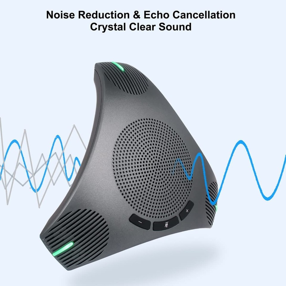 Conference Speaker and Microphone, 360° Omnidirectional USB ...