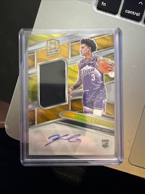 KEYONTE GEORGE 2023-24 PANINI SPECTRA #201 GOLD PRIZM ROOKIE PATCH AUTO ...