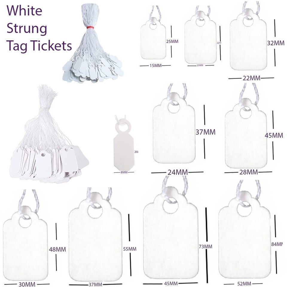 Quality White Strung Price Ticket Tags Labels Retail Clothing Gift Tags ...