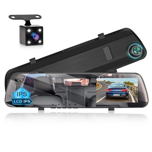 Rear View Mirror Camera, 4 inch IPS LCD Screen Mirror Dash Cam 1080P ...