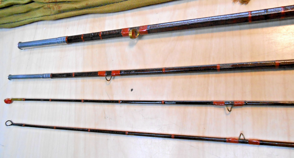 Vintage Horrocks Ibbotson 3 piece 9- 3/4' bamboo fly fishing rod w/ex ...