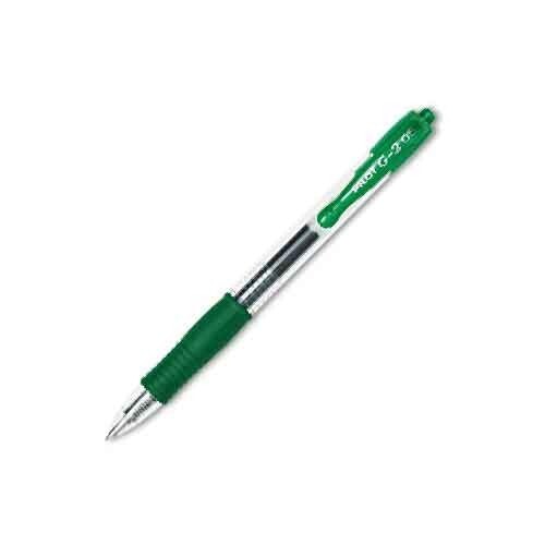 Pilot G2 Retractable Gel Ball Point Pen 0.5mm X-Fine Green Office ...