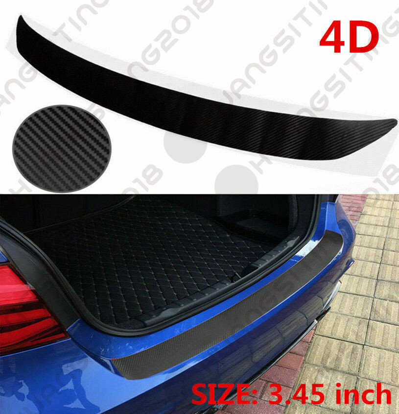 Universal 4D Carbon Fiber Car Rear Bumper Trunk Tail Lip Protect Decal ...