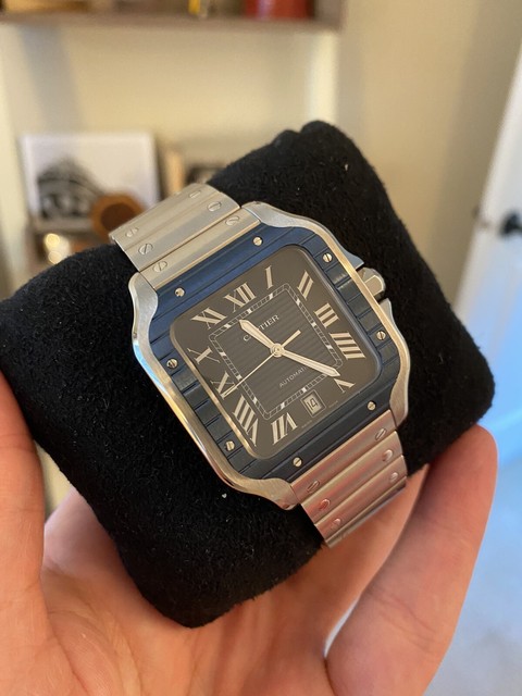 Cartier Santos Blue Men's Watch - WSSA0048 for sale online | eBay