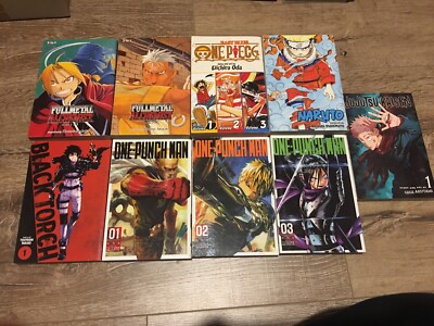 SHONEN MANGA x9 ~ Bulk Mixed Lot English Manga Collection, 3-in1 ...