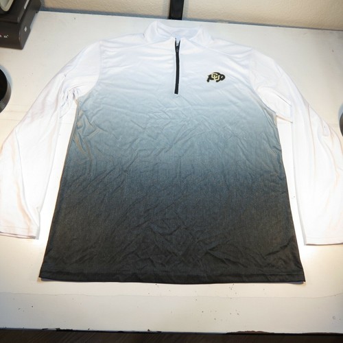 UNIVERSITY COLORADO CU Boulder Football 1/4 ZIP JERSEY SWEATSHIRT Sz ...