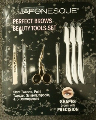 Japonesque Perfect Brows Beauty Tools Set 7 Pieces Open Box | eBay