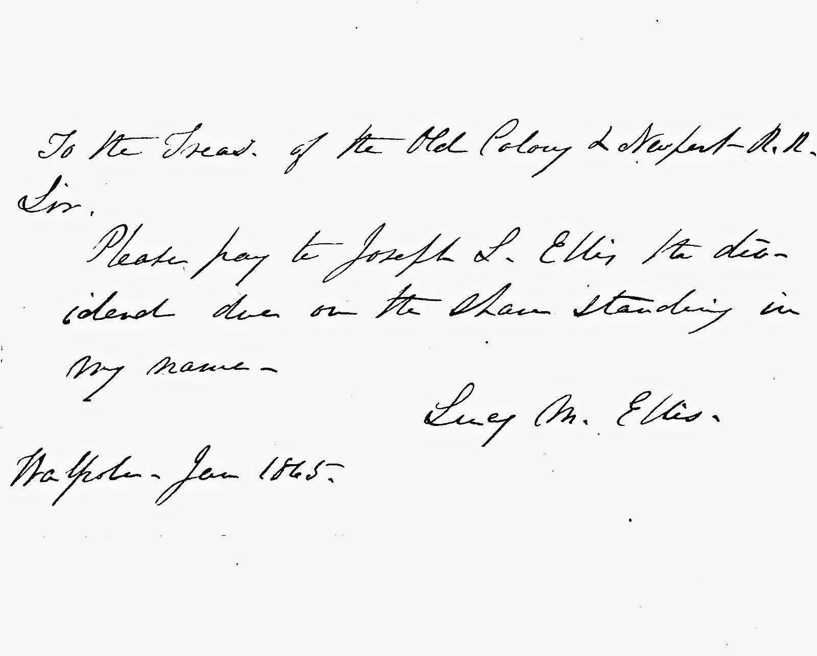 1865 CIVIL WAR LUCY M ELLIS HEIRLOOM AUTOGRAPH WALPOLE INVOICE NOTICE ...