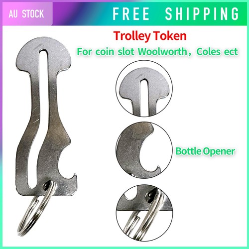 2/6PCS Trolley Token Coles Woolies Shopping Master Cart Stainless Aldi ...