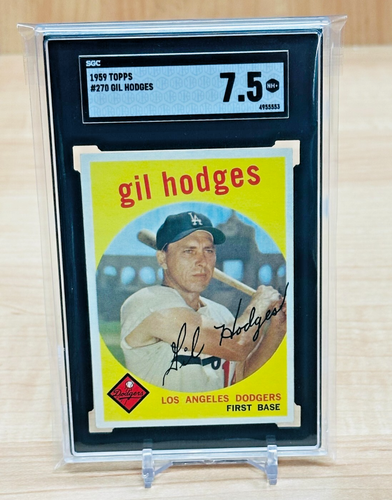 Vintage 1959 Topps #270 Gil Hodges SGC 7.5 NM + Brooklyn Dodgers GREAT ...