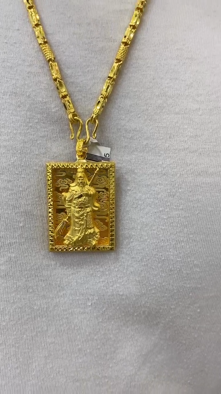 24K Yellow Gold Diamond Cut & Shaped Rectangle Dragon Pendant 9.67GM | eBay