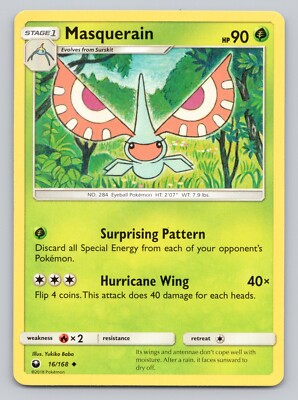 2018 Masquerain Pokemon Card Celestial Storm Base Set #16/168 | eBay
