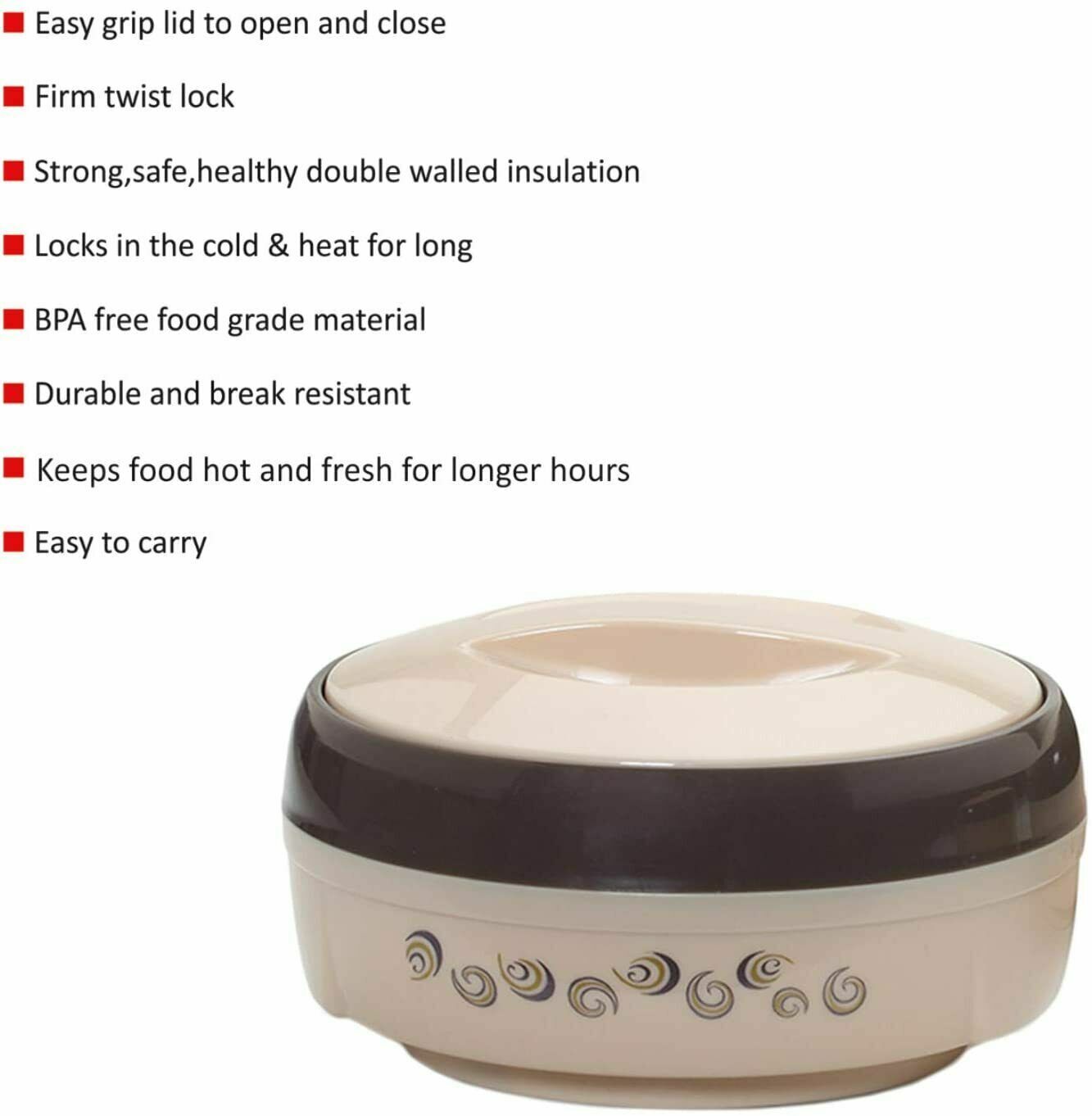 Cello Ultra Insulated Stainless Steel Hot Pot, Brown, Capacity : 1 ...