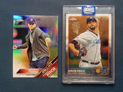 2018 TOPPS DAVID PRICE/ TOPPS CHROME TONY HAWK REFRACTOR PACK FRESH ...