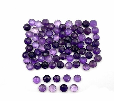 Natural Amethyst Round Briolette Cut Loose Gemstone Lot 56 Pcs 8 MM 100 ...