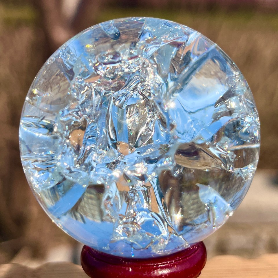 155G Natural Titanium Rainbow Quartz sphere Crystal ball Healing | eBay
