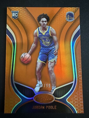 Jordan Poole, 2019-20 Panini Certified Mirror Orange /99 Rookie Card ...