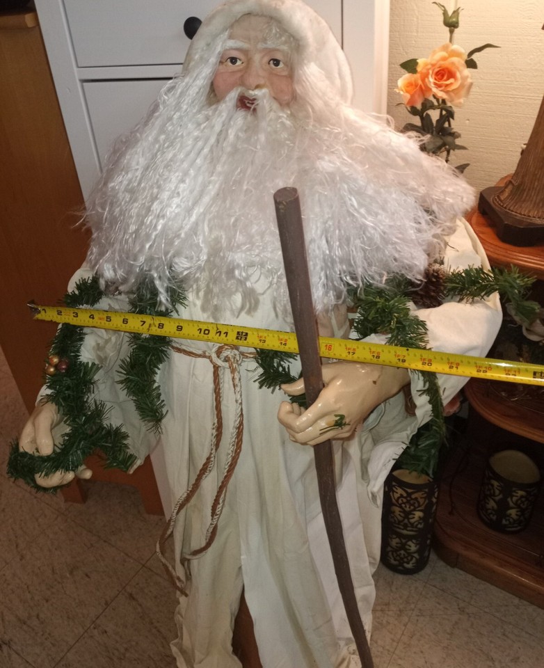 Vintage Life Size 4ft Store Display Mache Santa Clause Christmas ...