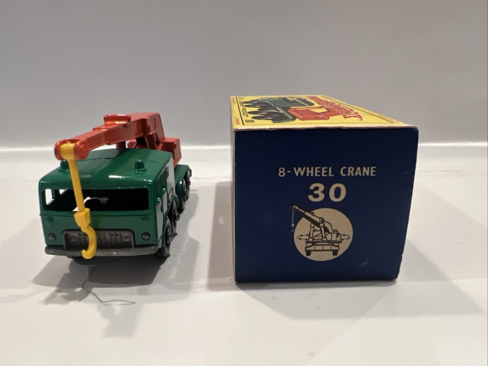 Vintage LESNEY MATCHBOX Series No 30 8 Wheel Crane In Complete Box Nice ...
