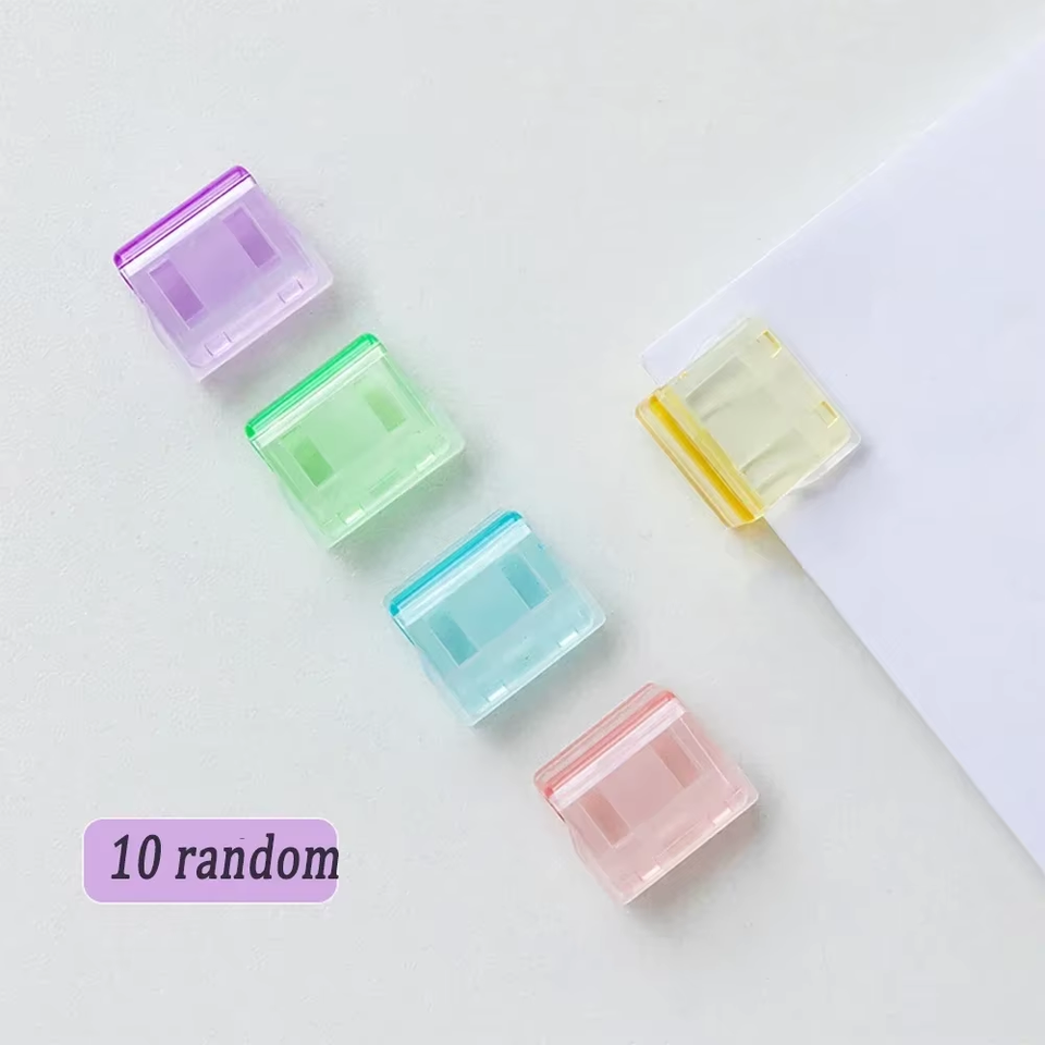 Candy Color Push Paperclip Pusher Transparent Test Paper File Storage ...