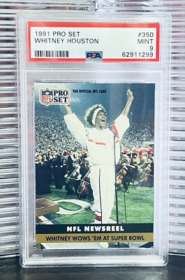 Whitney Houston 1991 Pro Set Super Bowl National Anthem Insert Card PSA ...