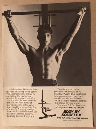 1983 Body By Soloflex Weight Lifting Bench vintage print ad 80's ...