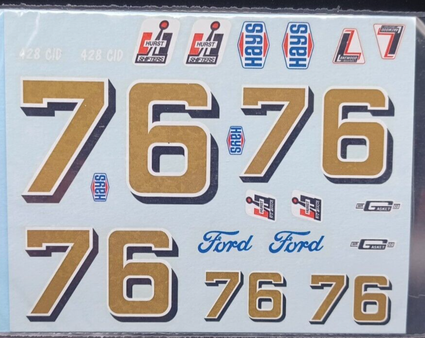 Unknown | No. ? | 1:25 Ford #76 428 CID Decals | eBay