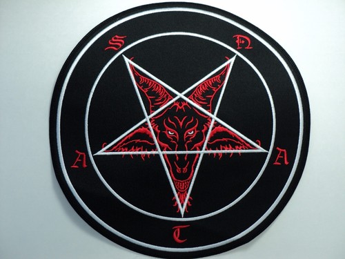 BAPHOMET SATAN RED AND WHITE EMBROIDERED BACK PATCH | eBay
