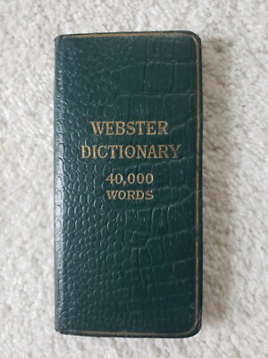 1922 Antique Webster's Dictionary Vest Pocket 40,000 Words Vintage Book ...