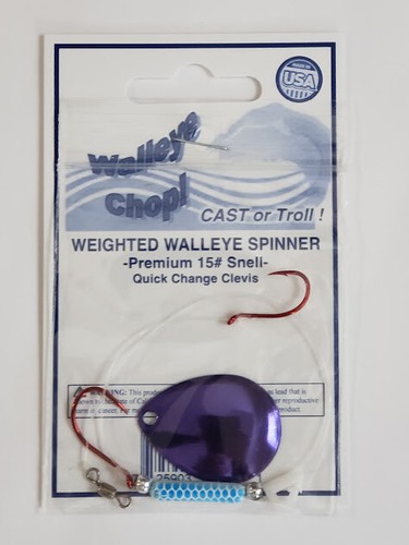 Walleye Chop Spinner Live Bait Harness Weighted Cast or Troll Rig 15 ...