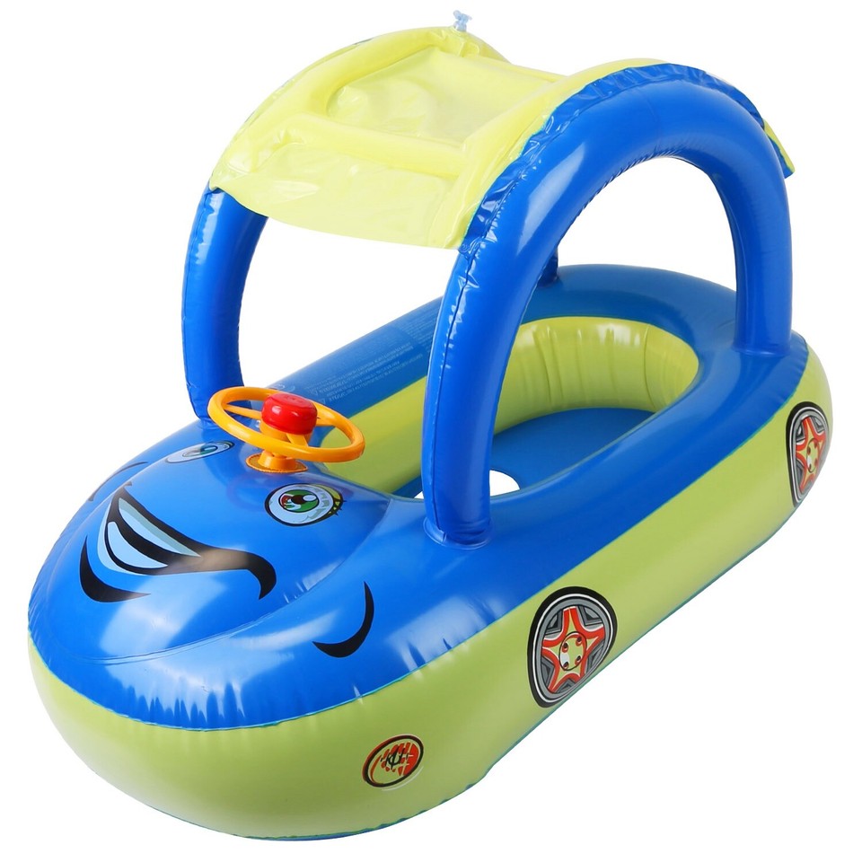 Inflatable Pool Baby Float Car Shaped Toddler Swimming Float Boat Pool ...