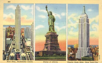 RCA Building Statue of Liberty Empire State Building New York 1944 ...