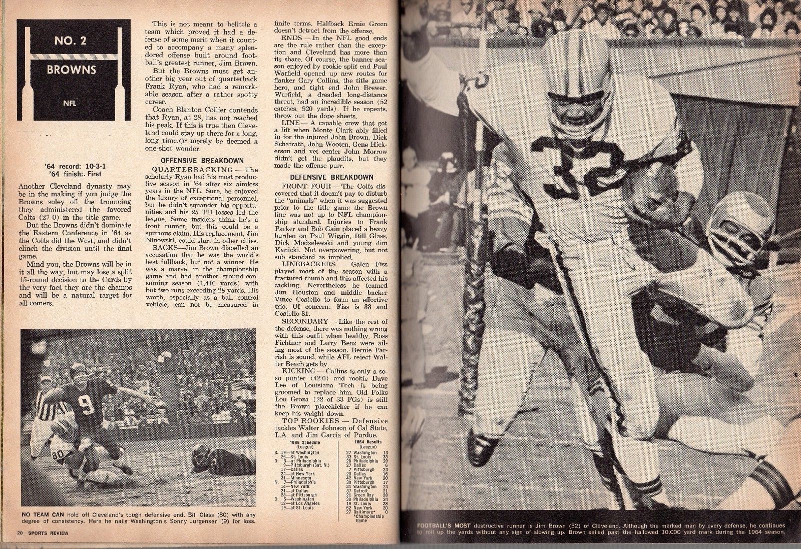 1965 Sports Review Magazine Football Guide Johnny Unitas Baltimore ...