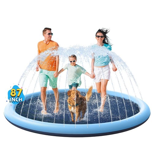 Non-Slip Splash Pad for Kids and Dog, Thicken Sprinkler Pool Summer ...