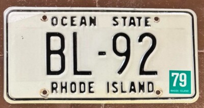 Rhode Island 1979 License Plate # BL-92 | eBay