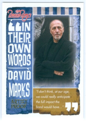 DAVID MARKS "IN THEIR OWN WORDS ARTIST PROOF CARD #6 #37/99" PANINI ...