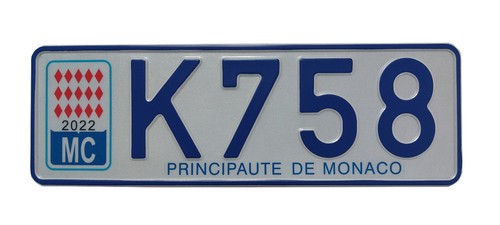MONACO European Euro License Plate Number Tag Custom Customized YOUR ...