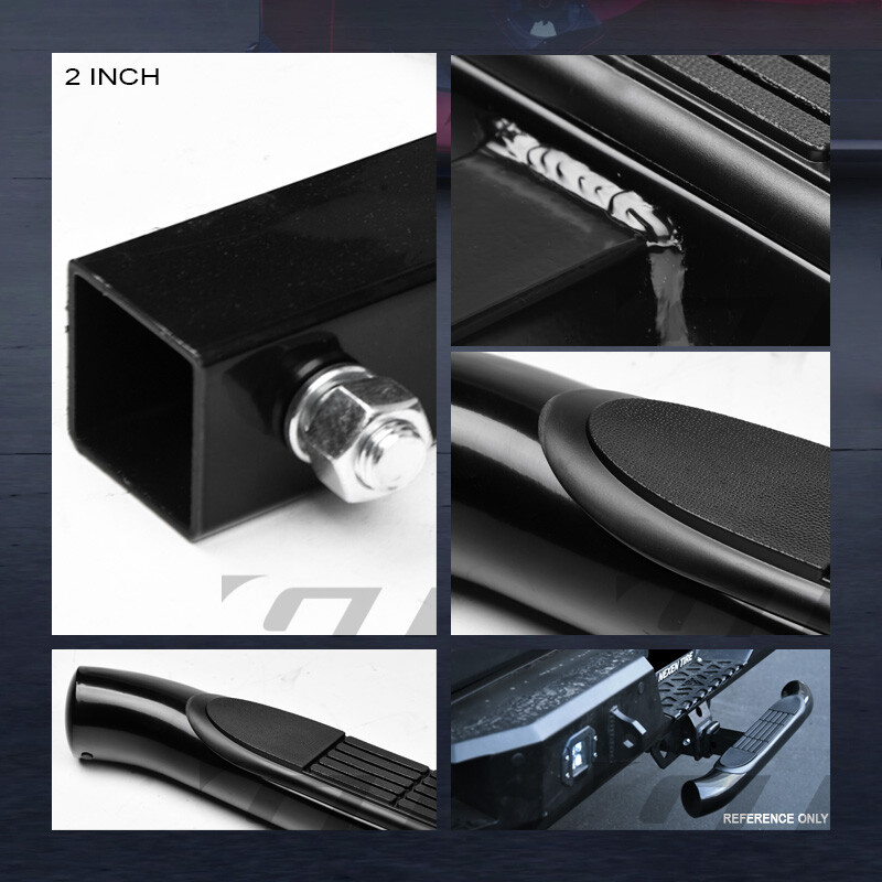 3" Tube Black Rear Trailer Hitch Step Bar Bumper Guard w/2" Tow ...