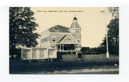 Brewster MA old postcard, Town Hall, Honor Roll, monument | eBay