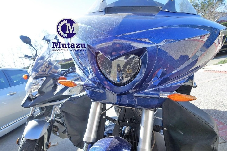 Mutazu Chrome Headlight Head light Eagle Bezel Scowl for Victory Cross ...