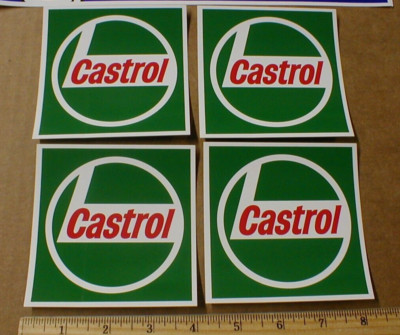 4 Castrol Motor Oil Nascar Indy Motorcycle Drag Racing Decal Stickers ...