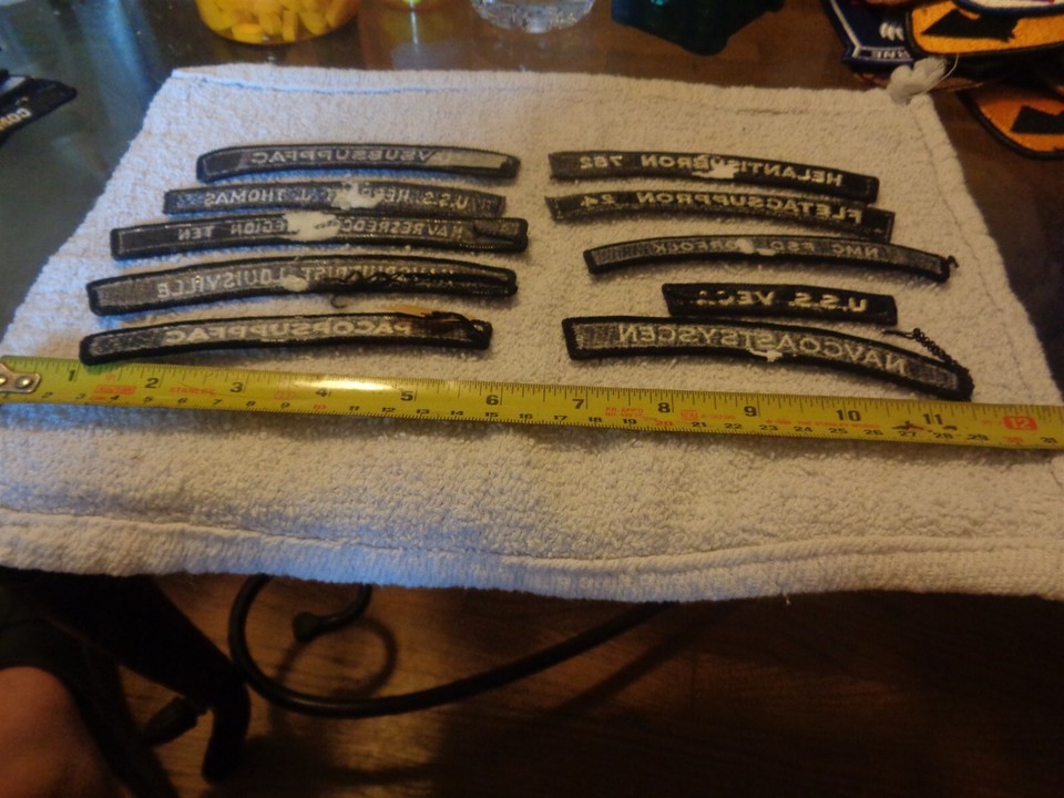 Ten (10) Different Navy Tabs or Rockers (BOX KIWI BAG#F23) | eBay